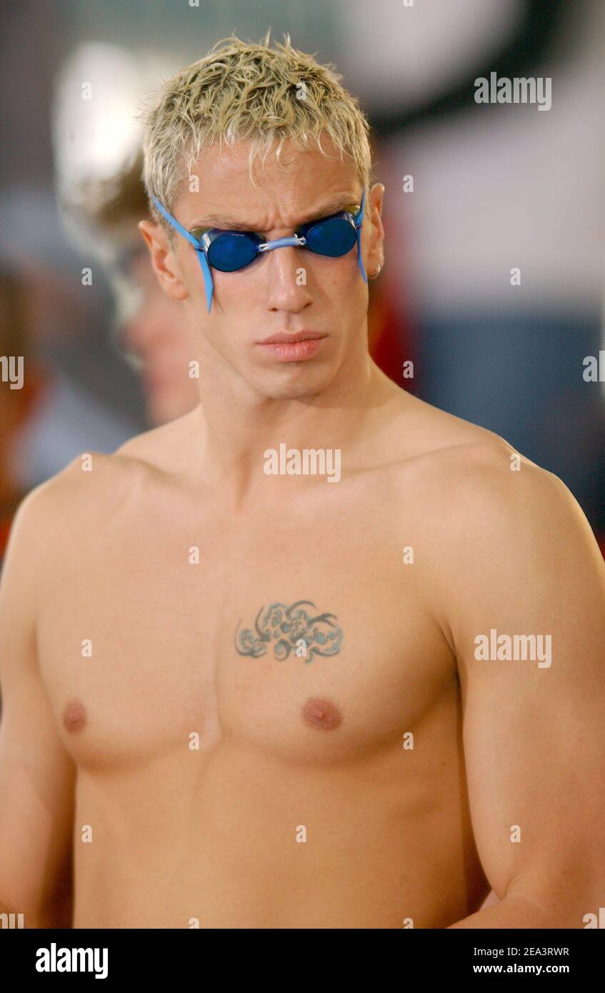 Frederick Bousquet during the French swimming championships, in Nancy ...
