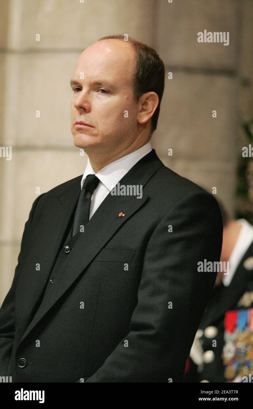 Albert II of Monaco attends the funeral service for the late Prince ...