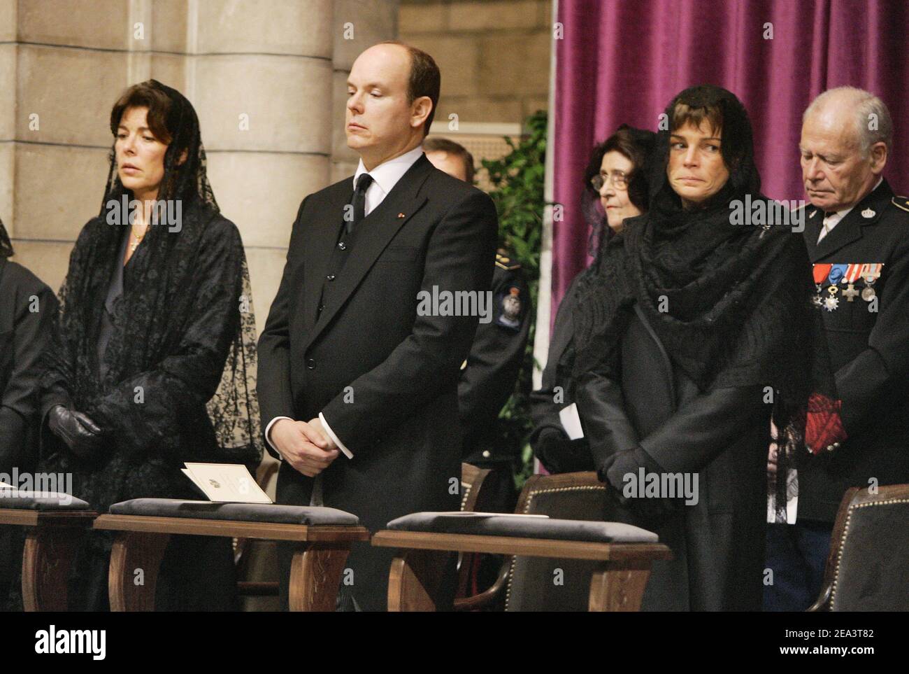Albert II of Monaco with Caroline and Stephanie of Monaco attend the ...