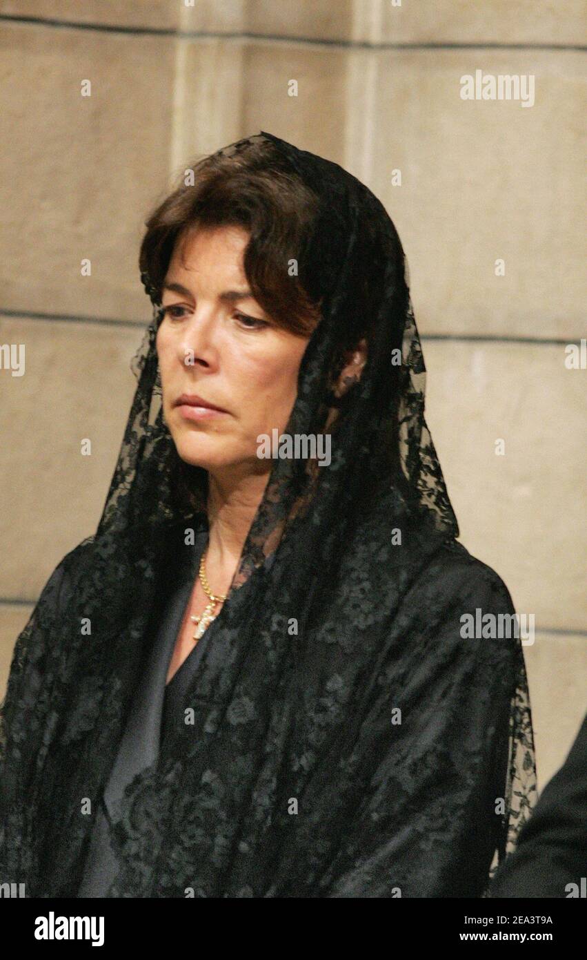 Princess Caroline of Monaco attends the funeral service for her father ...