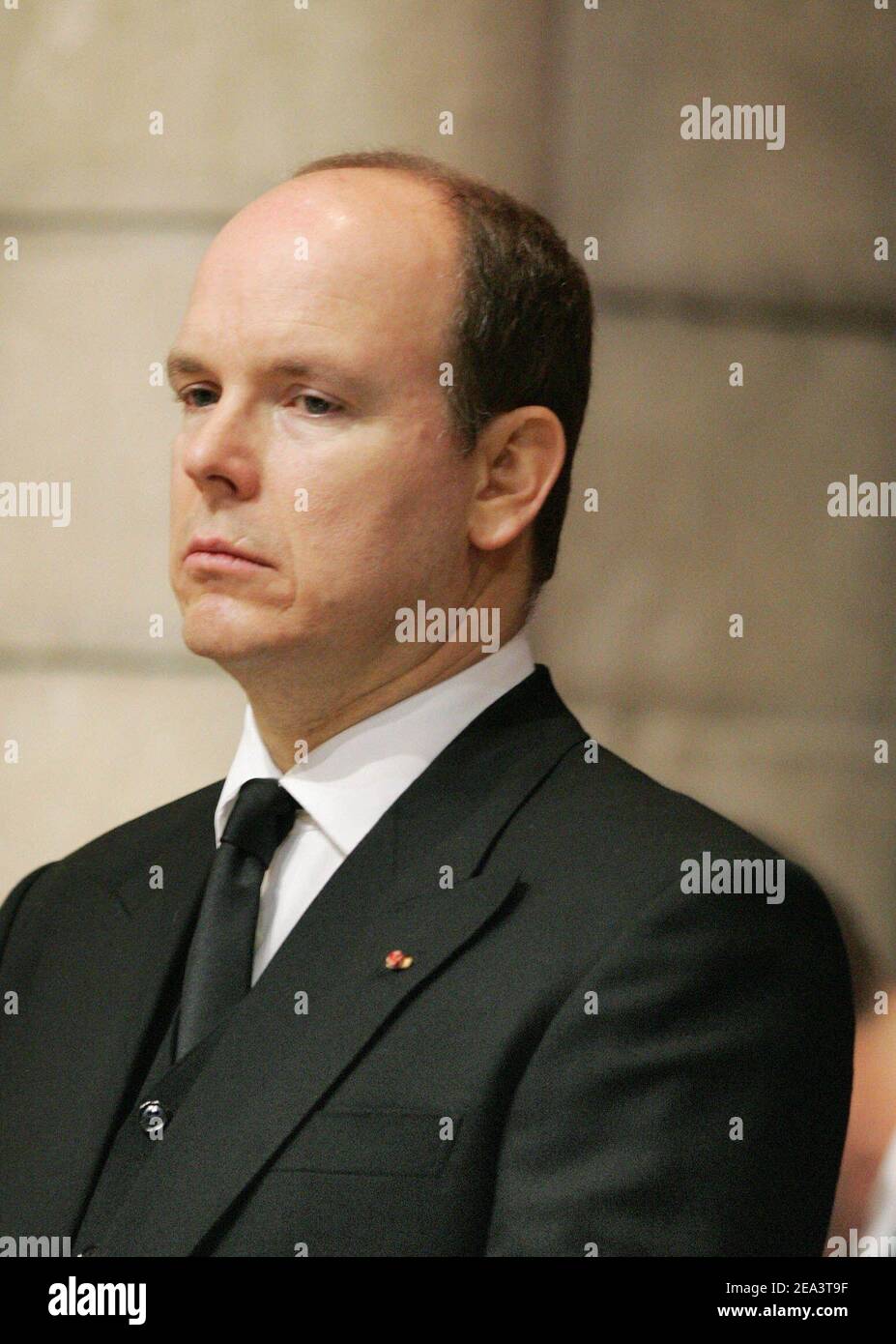 Prince Albert II of Monaco attends the funeral service for his father ...