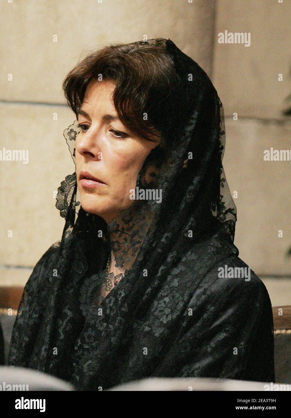 Princess Caroline of Monaco attends the funeral service for the late ...