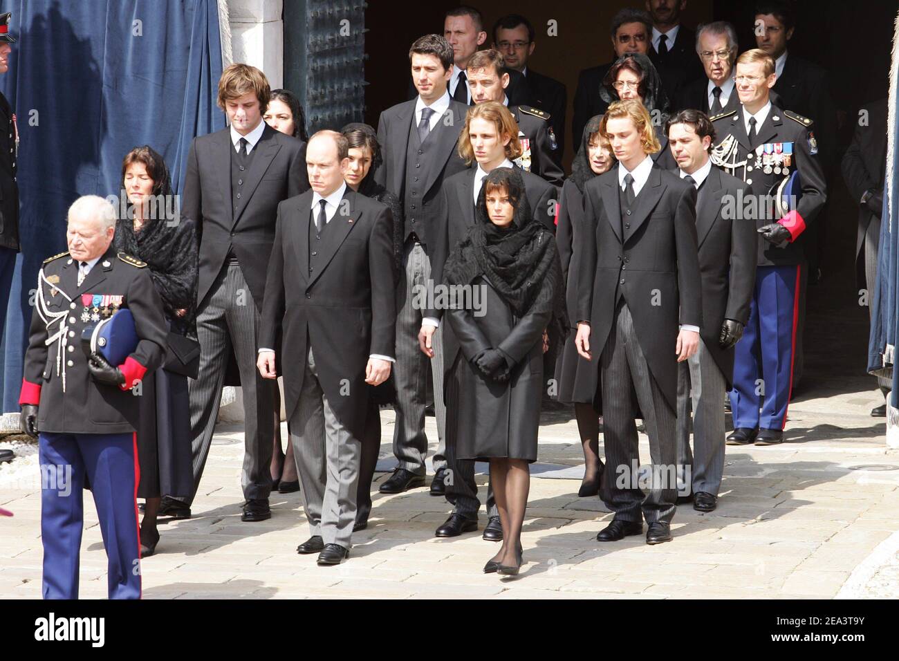 Monaco's princely family leaves the Grimaldi Palace after having paid ...