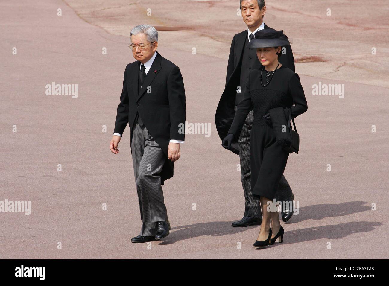 Japanese Prince Hitachi leaves the Grimaldi Palace after having paid ...