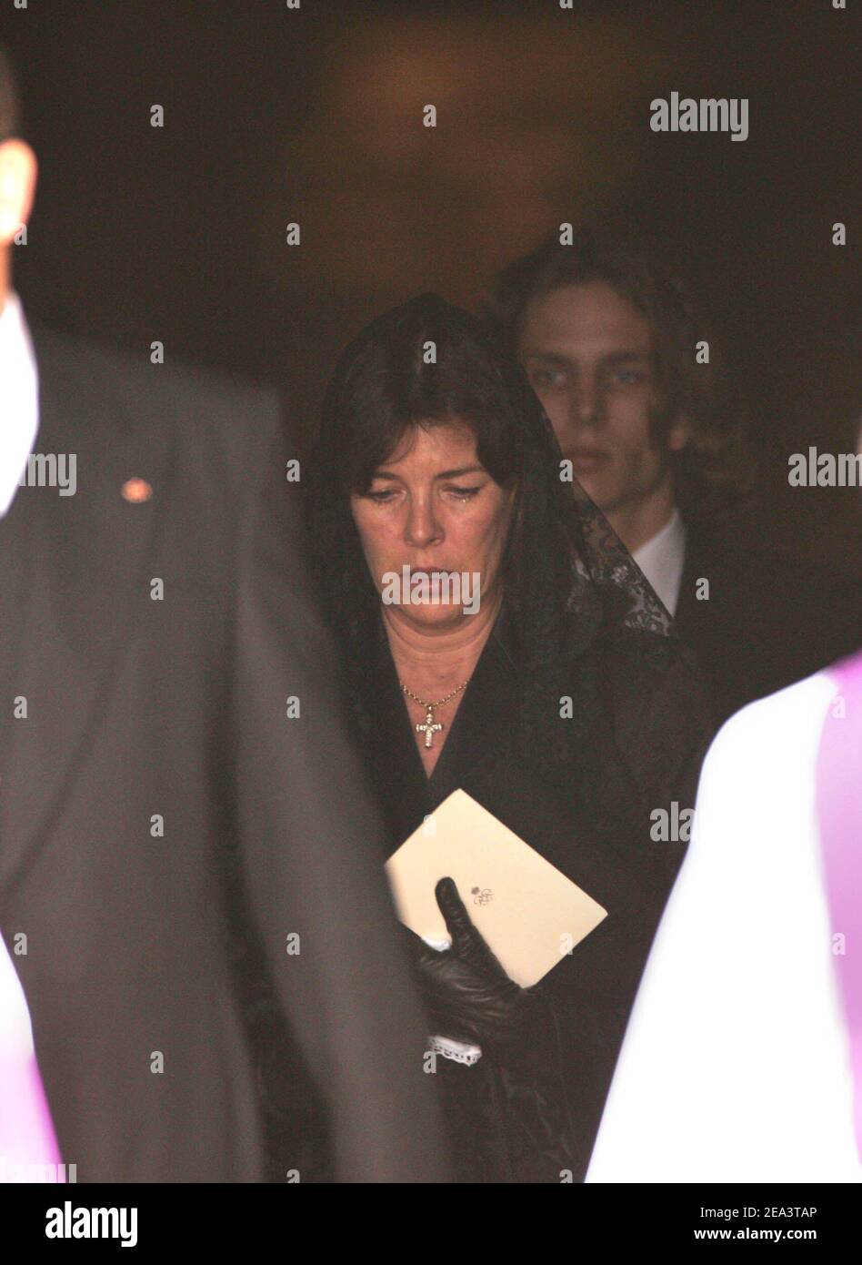 Princess Caroline of Monaco leaves Saint Nicolas Cathedral in Monaco ...