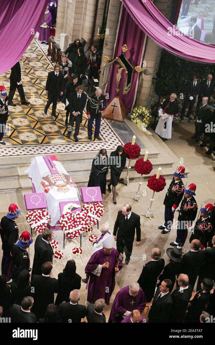 Monaco's princely family during the funeral service for the late Prince ...