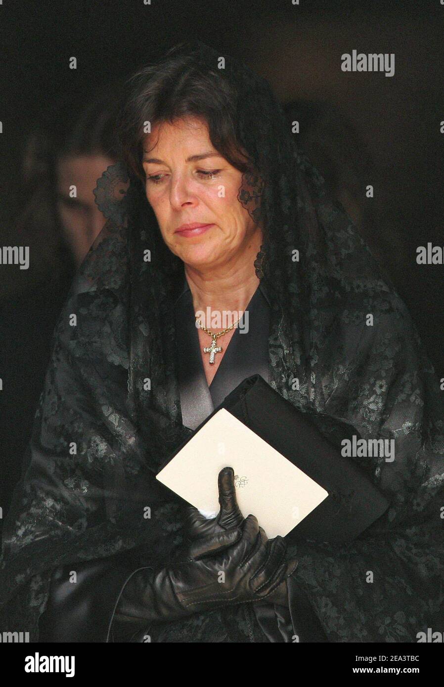 Princess Caroline of Monaco leaves Saint Nicolas Cathedral in Monaco ...