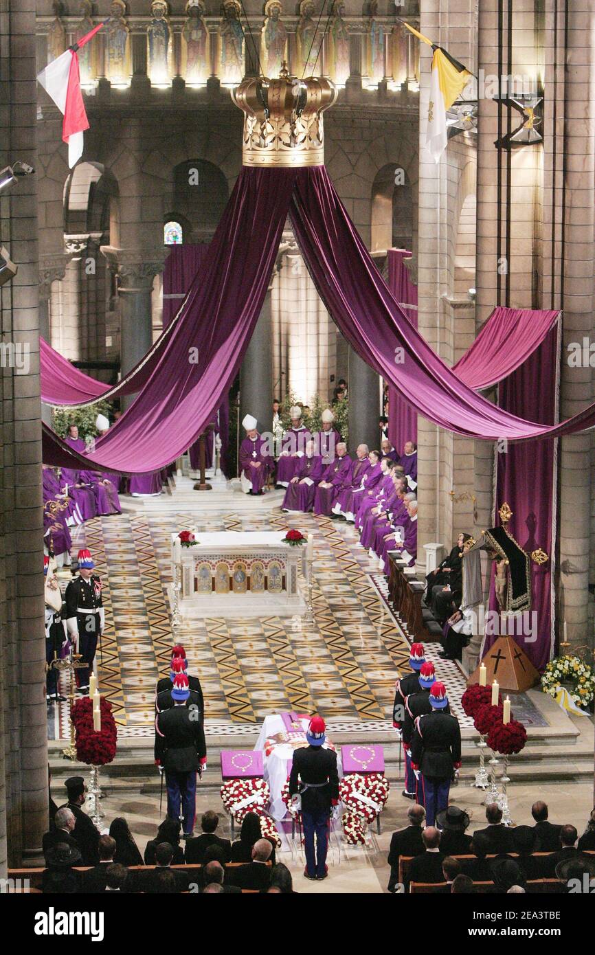 Monaco's princely family during the funeral service for the late Prince ...