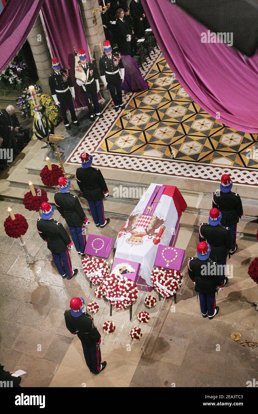 Monaco's princely family during the funeral service for the late Prince ...