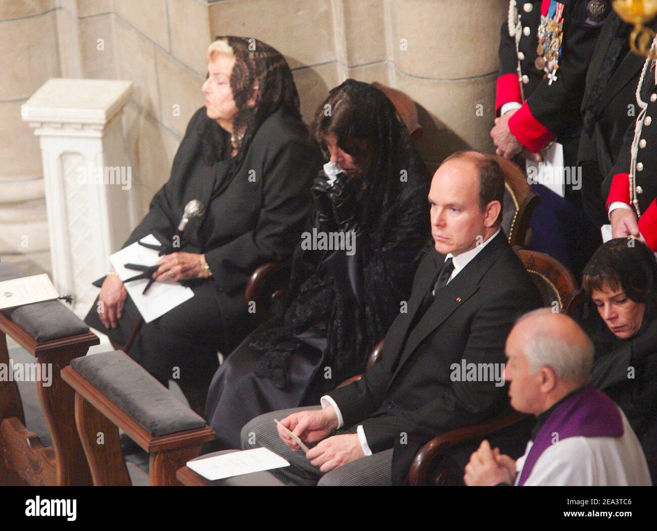 Monaco's princely family during the funeral service for the late Prince ...