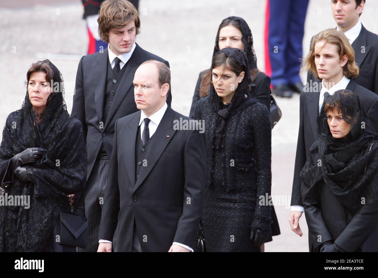 Monaco's princely family leaves the Grimaldi Palace after having paid ...