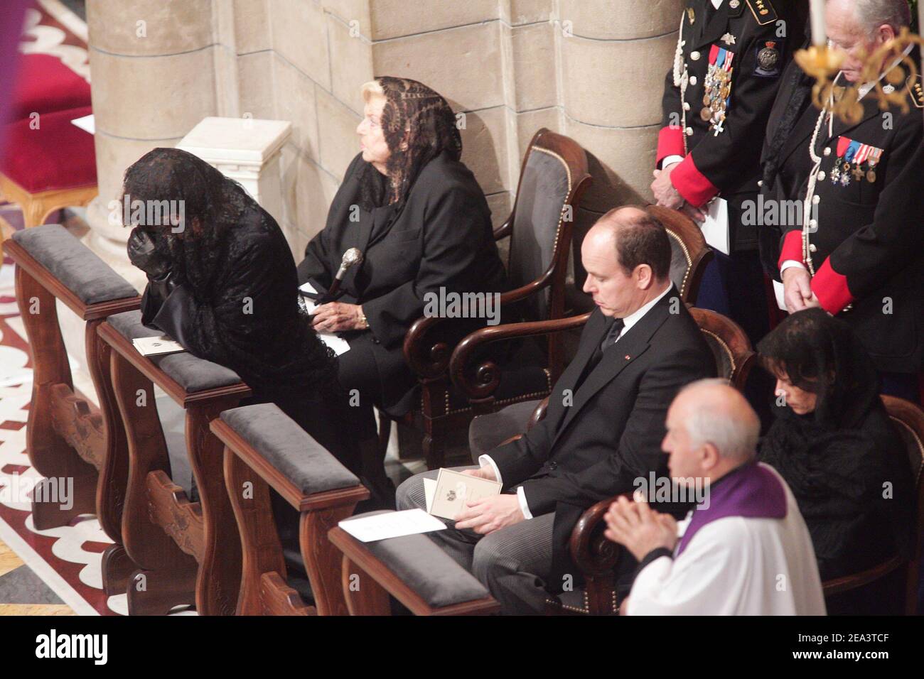 Monaco's princely family during the funeral service for the late Prince ...