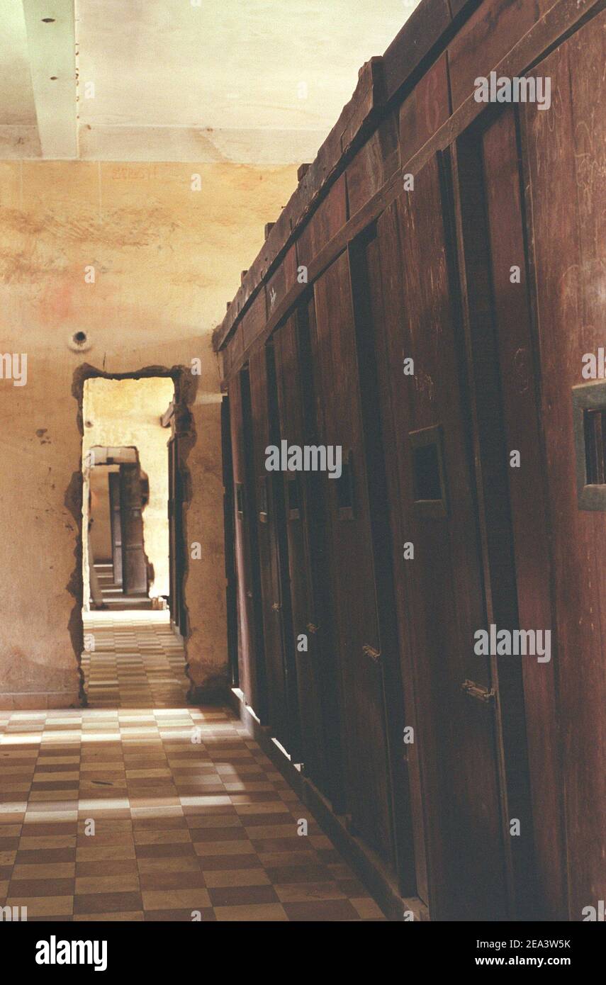 Genocidal Tuol Sleng Museum in the center of Phnom Penh pictured on ...