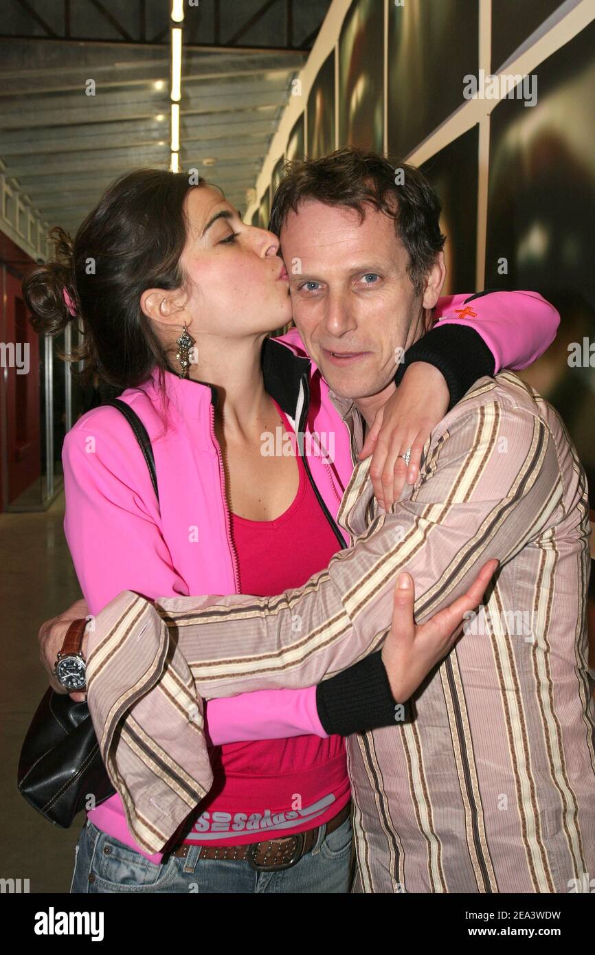 French actor Charles Berling pose with his wife Aure-Anne at the giving ...