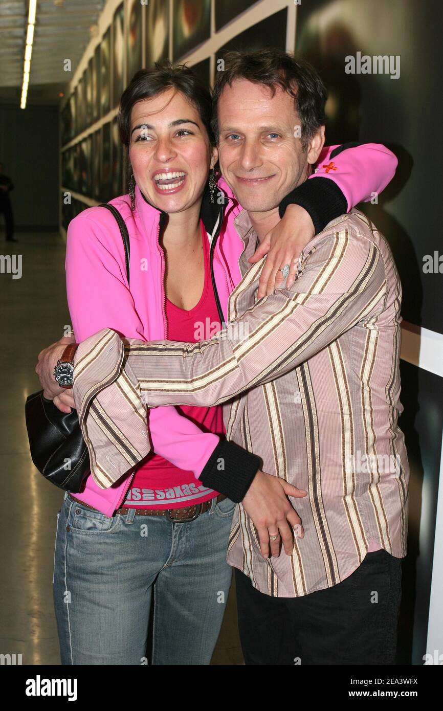 French actor Charles Berling pose with his wife Aure-Anne at the giving ...