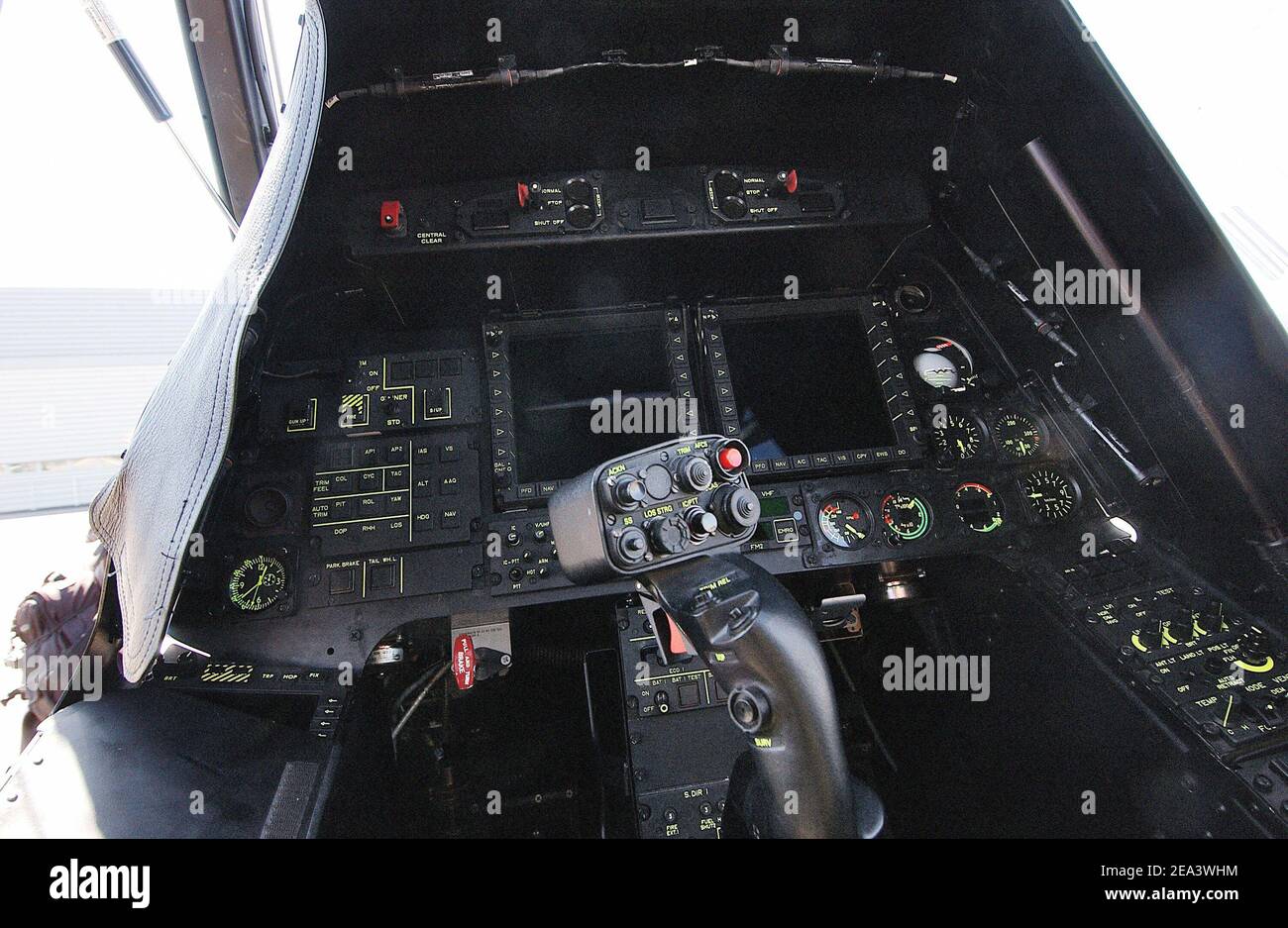 The cockpit of a Franco-German 'Tiger' helicopter of the French Army ...