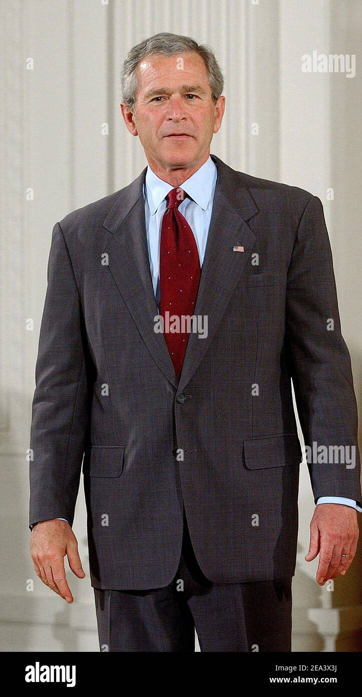President George W Bush delivers remarks at the President's ...