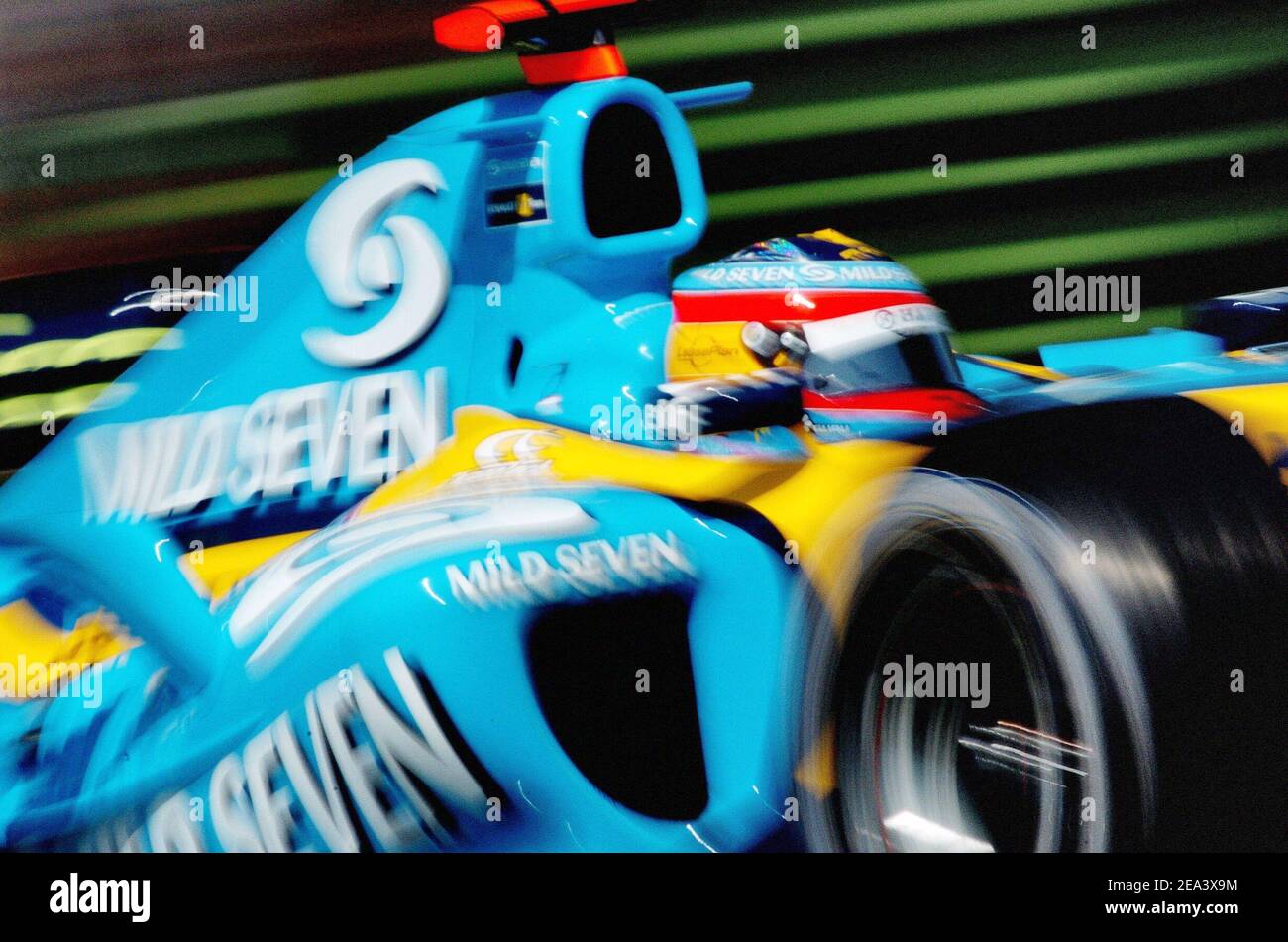 Spanish Formula One Driver Fernando Alonso (Renault) in action during ...
