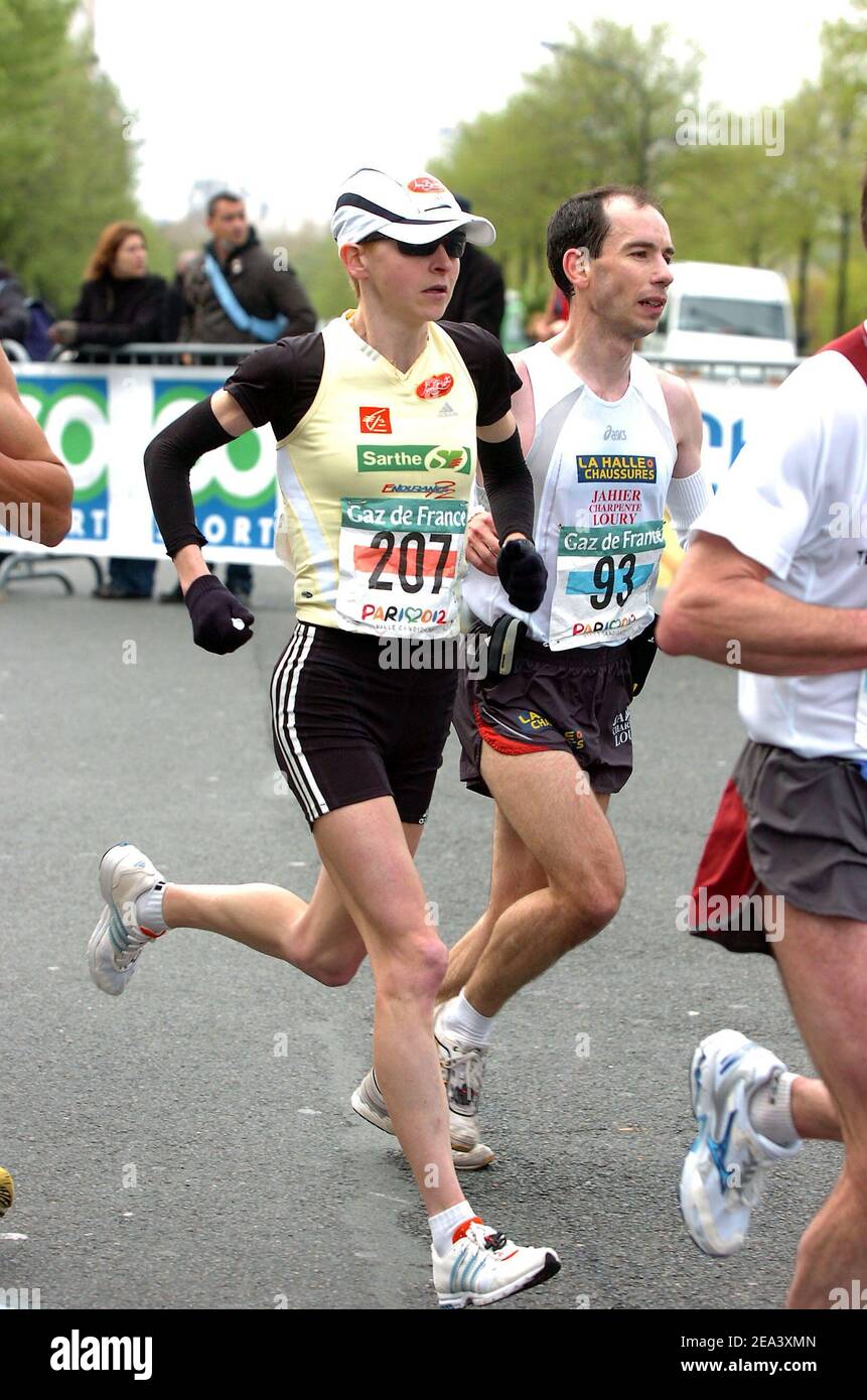 French Athlete Corinne Raux (207) in action during the Marathon in ...