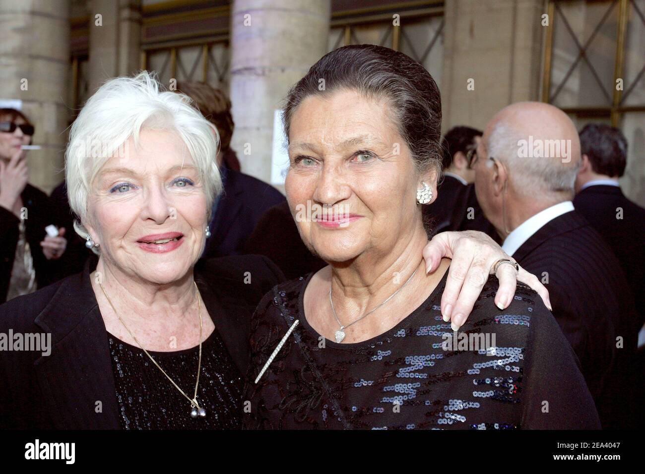 French actress Line Renaud (L) and former French Health Minister Simone ...