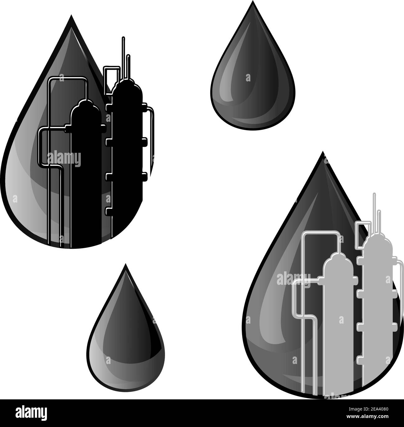 Oil and gasoline symbols for refinery industry design Stock Vector ...