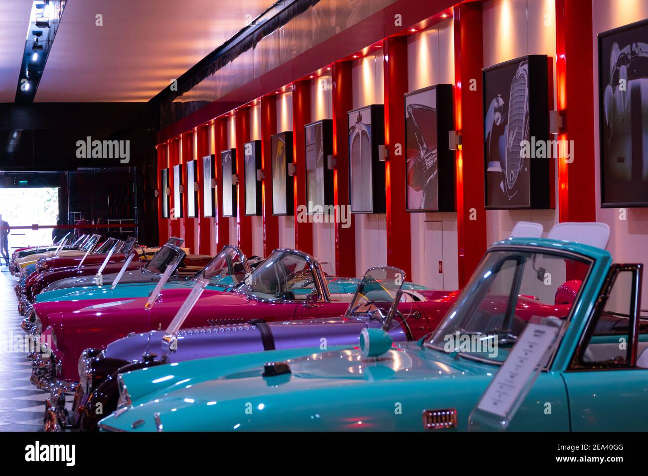 Old vintage car gallery Side view in Key Museum Stock Photo - Alamy
