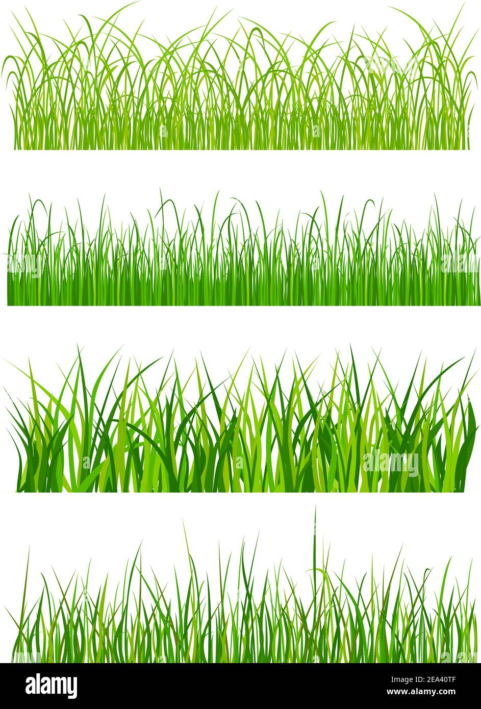 Green grass elements and patterns isolated on white background Stock ...