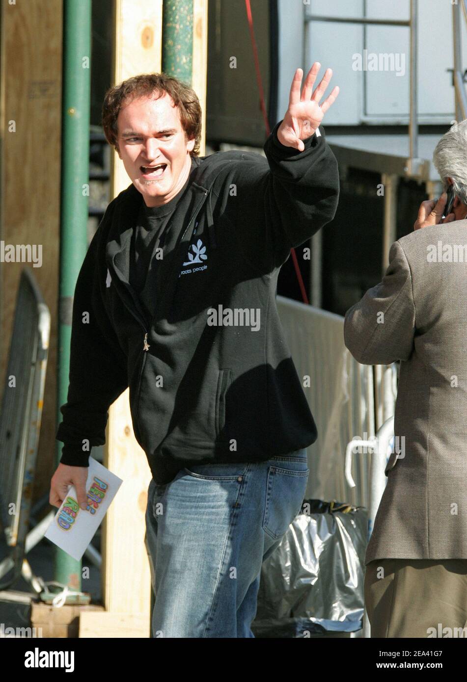 Director Quentin Tarantino arrives at the Ed Sullivan Theatre for the ...