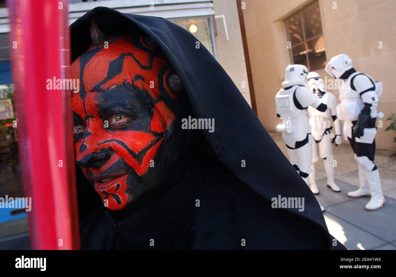 Characters from Star Wars movies outside the Uptown Theater at the ...