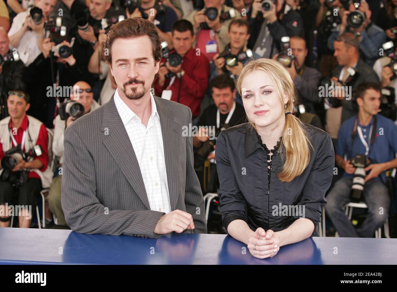 US actors Evan Rachel Wood and Edward Norton pose at a photocall for US ...