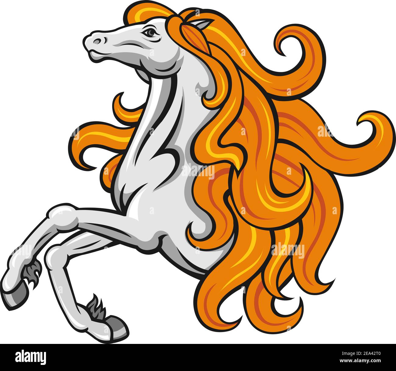 Power stallion in cartoon style isolated on white background for ...