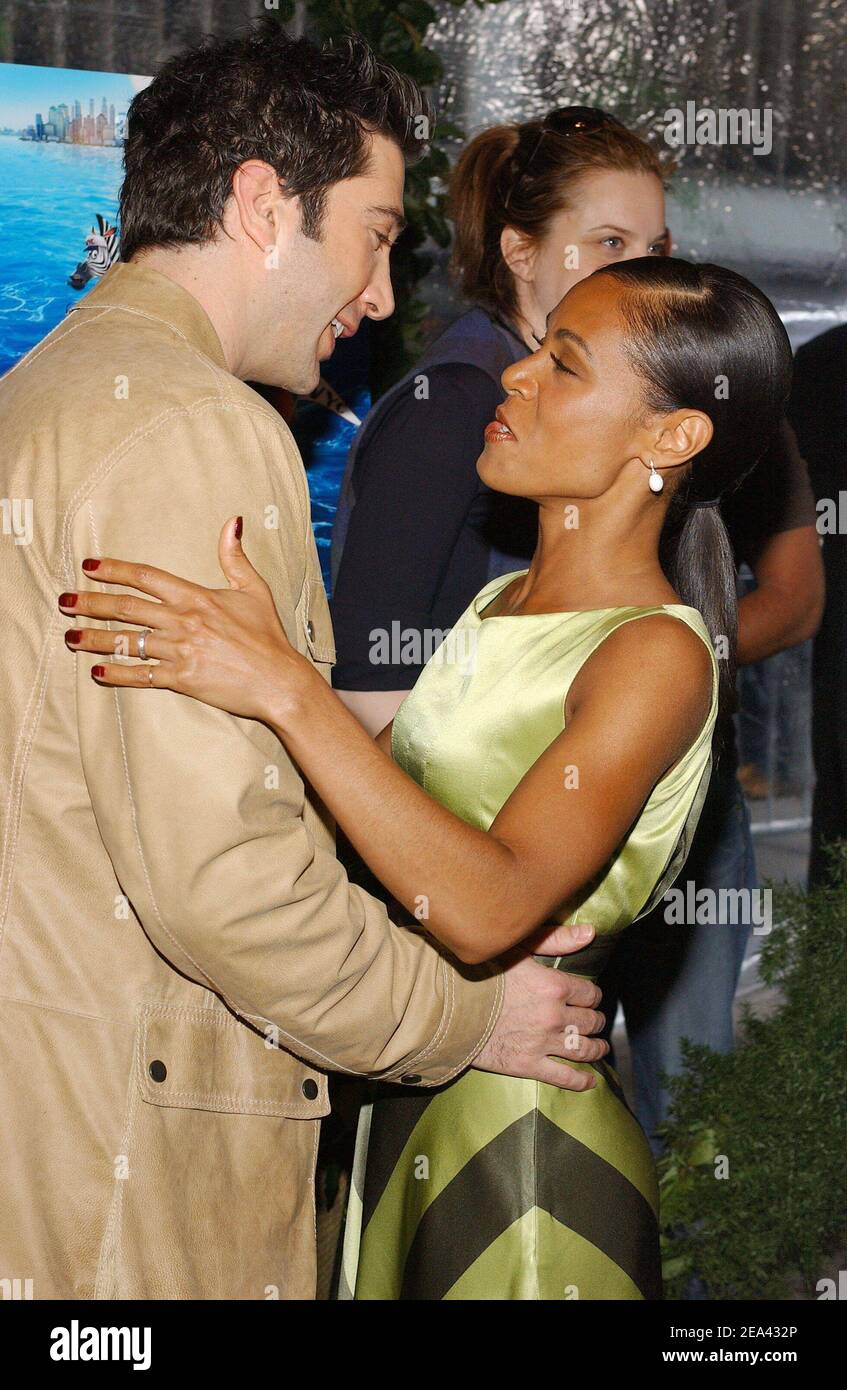 "Cast members Jada Pinkett Smith and David Schwimmer arrive at the ...