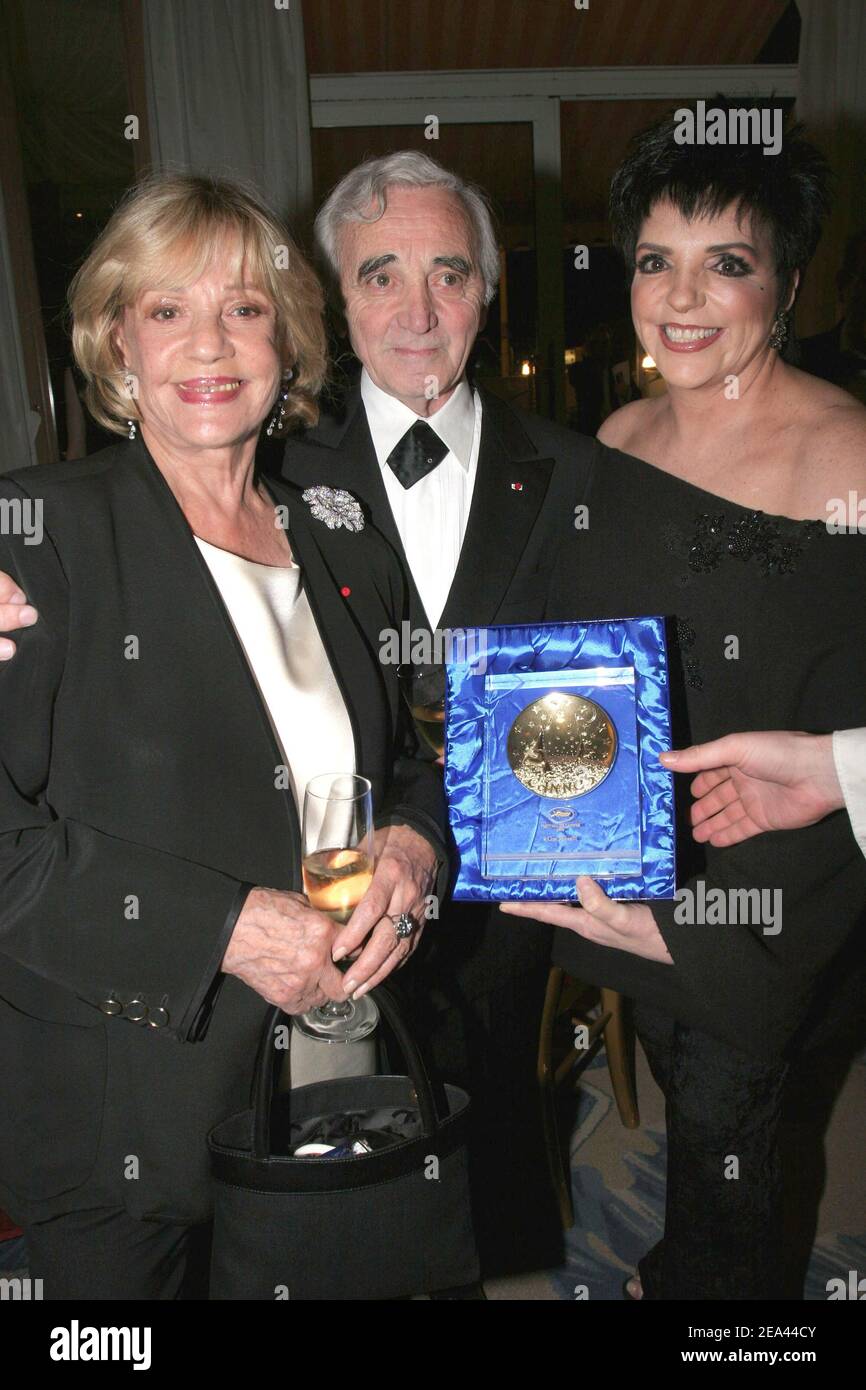 "French actress Jeanne Moreau, French singer Charles Aznavour and Liza ...