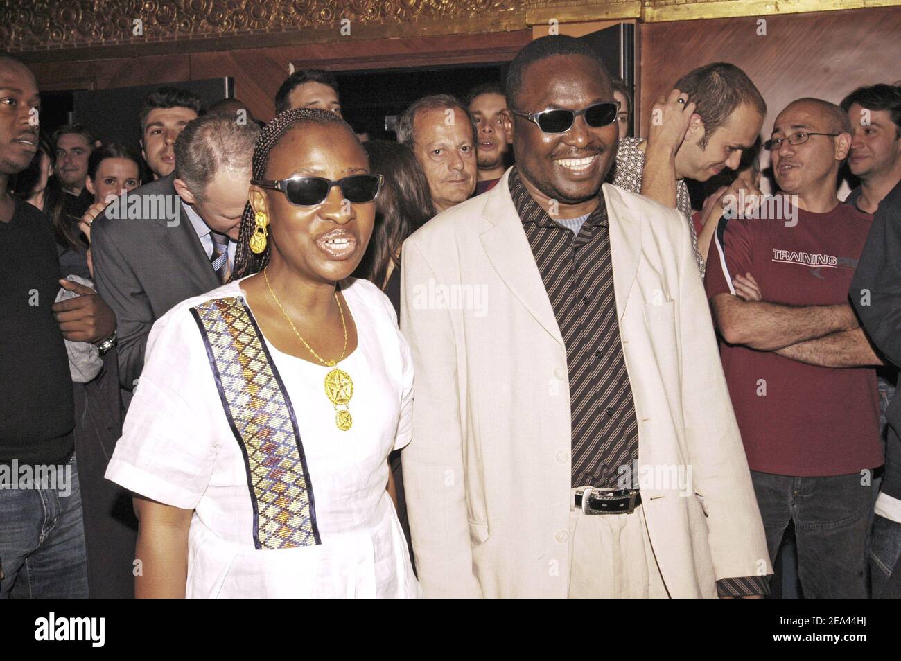 "Blind Malian singers Amadou and Mariam receive a gold record at ""La ...