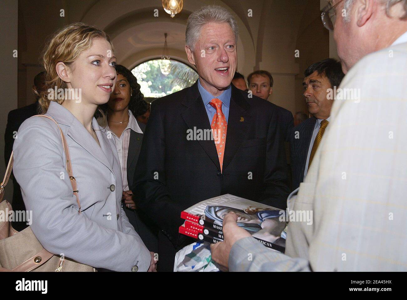 Former president Bill Clinton and his daughter Chelsea at the De Russie ...