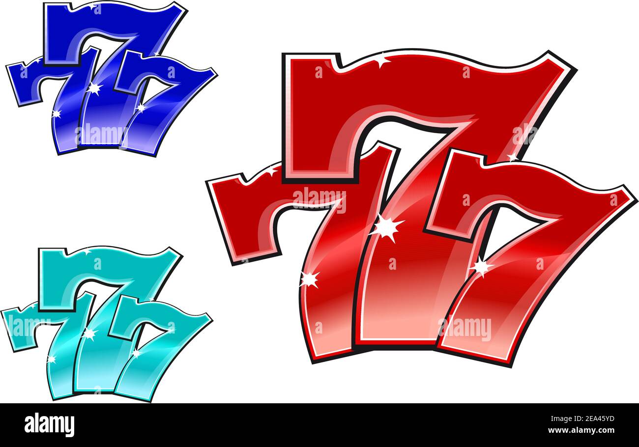 Glossy 777 jackpot symbol isolated on white background Stock Vector ...