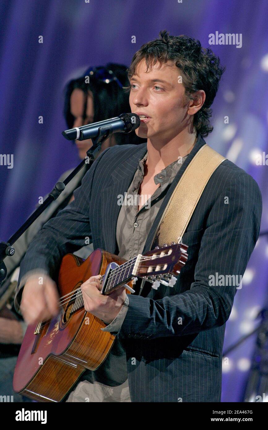 EXCLUSIVE. French singer Raphael performs during the TV show 'Tout le ...