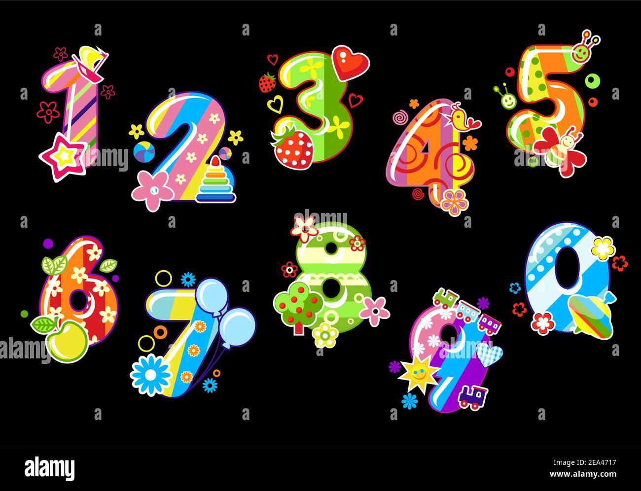 Number eight vector comic style hi-res stock photography and images - Alamy