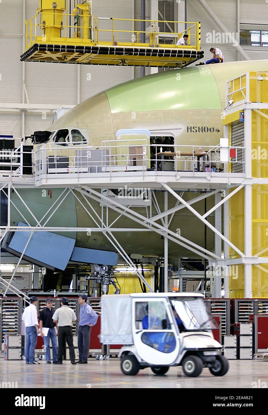 EXCLUSIVE. The Airbus A-380 final assembly line in the Halls 40 of the ...