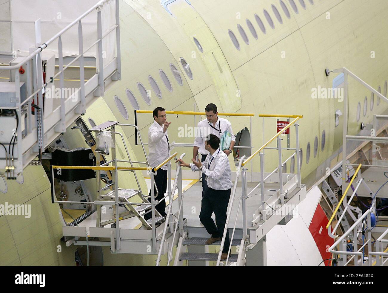 EXCLUSIVE. The Airbus A-380 final assembly line in the Halls 40 of the ...
