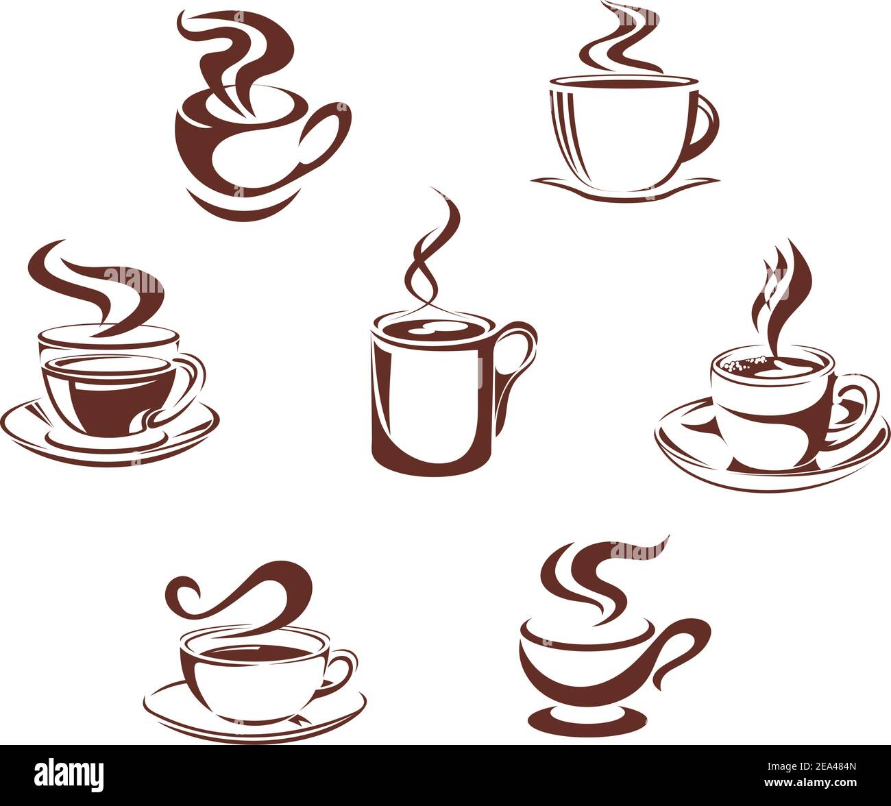 Coffee and tea symbols and icons for beverage design Stock Vector Image ...