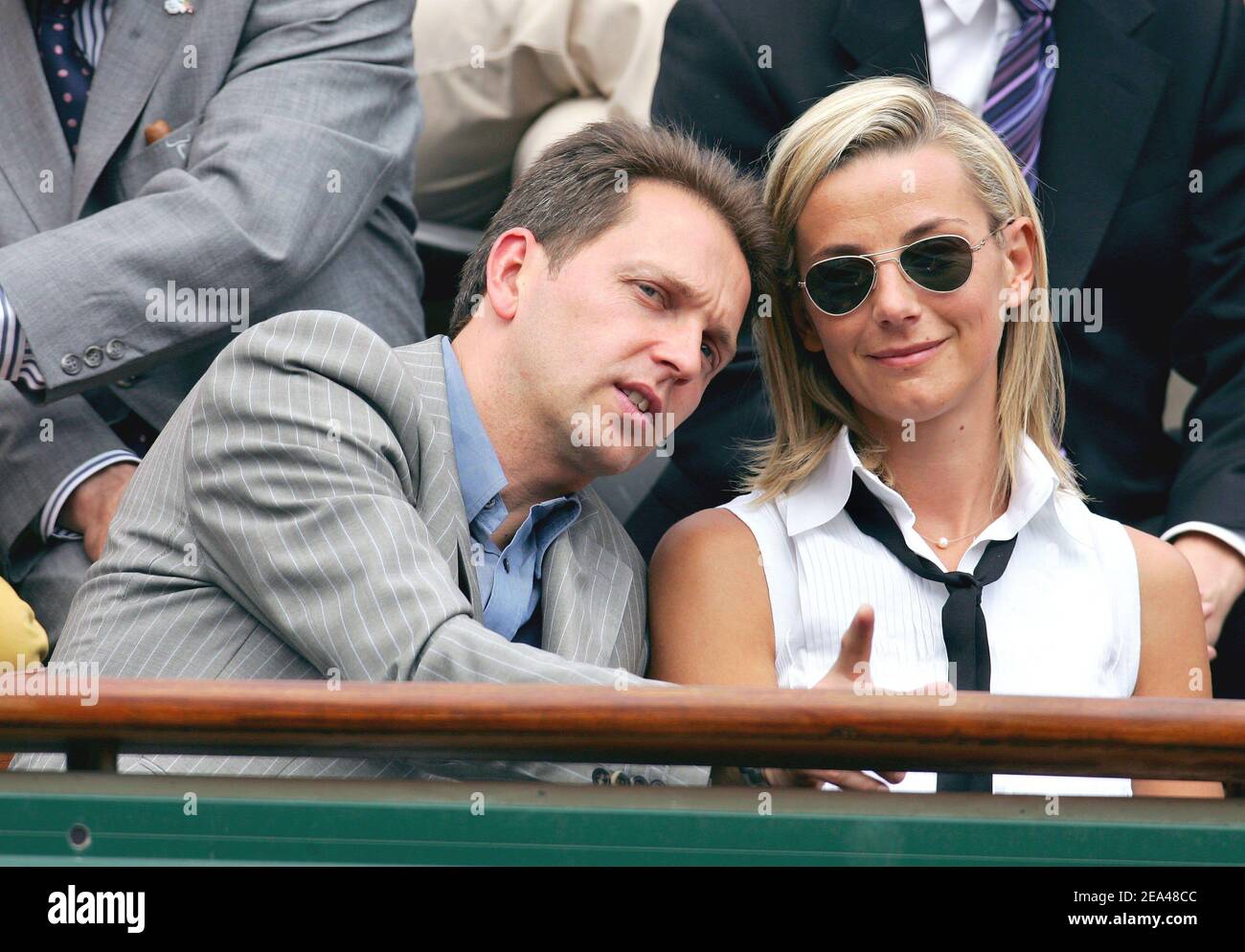French TV journalists, Thomas Hugues and his wife Laurence Ferrari ...