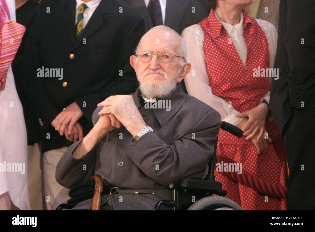 Emmaus founder Abbe Pierre receives the 'Grande Croix' of the Legion d ...