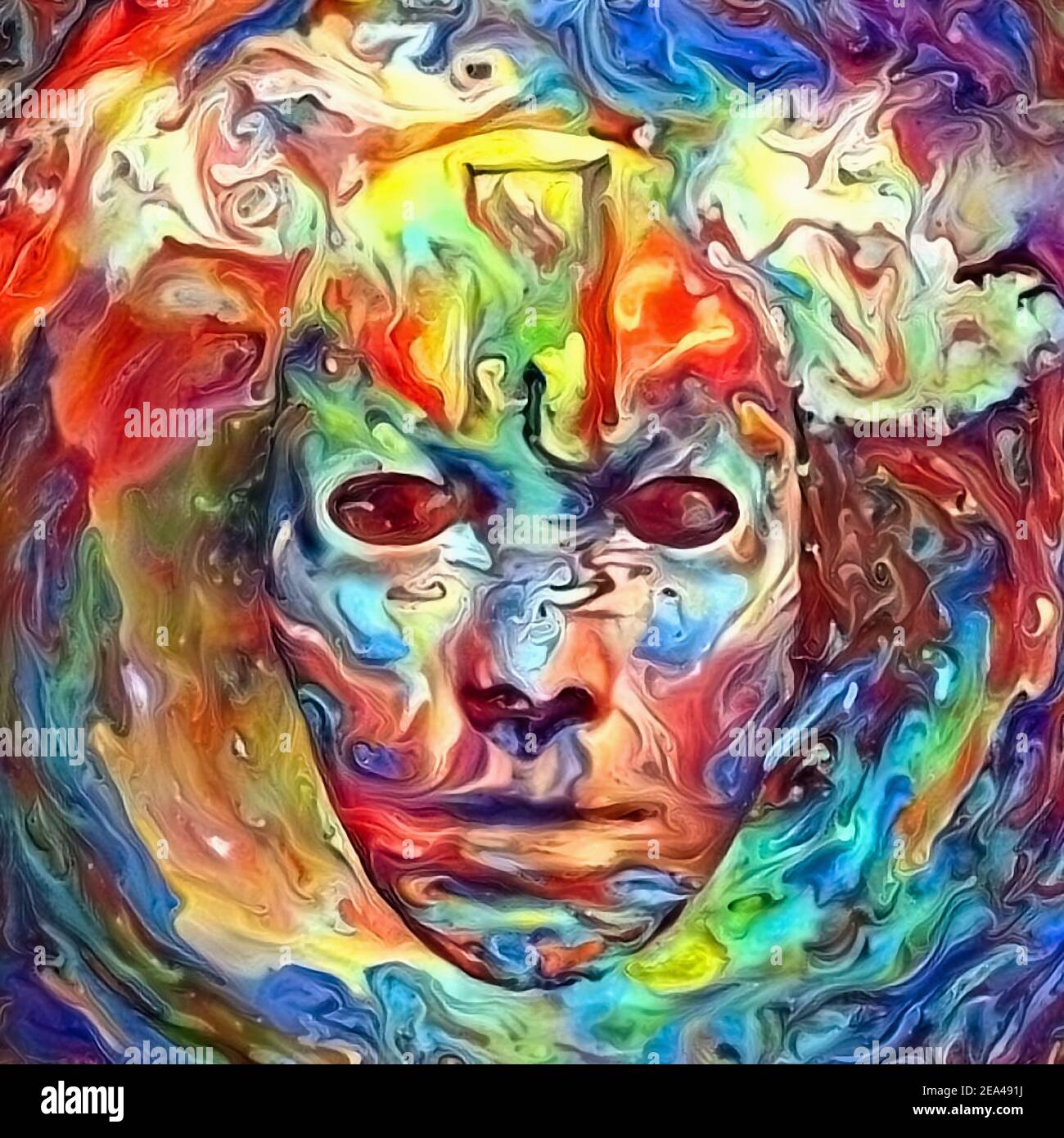 Portal to Dreams. Abstract colorful painting. 3D rendering Stock Photo ...