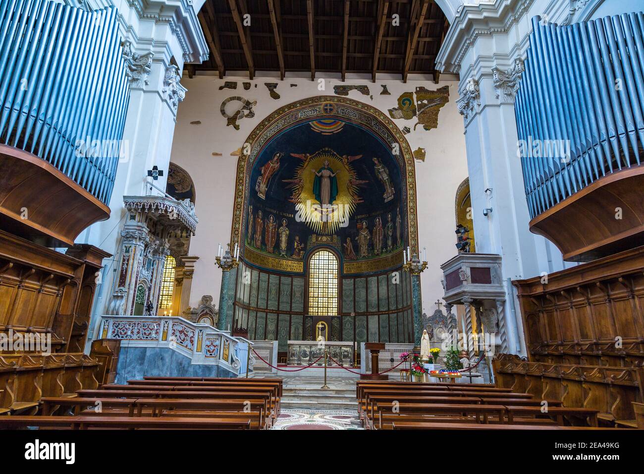 Cathedral of Salerno, the Amalfi Coast in Italy in a beautiful summer ...