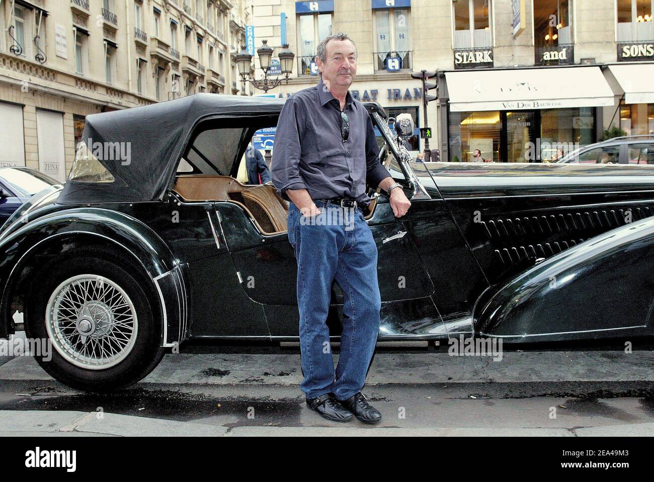 Nick Mason drummer of Pink Floyd at Alfred Dunhill store in Paris ...