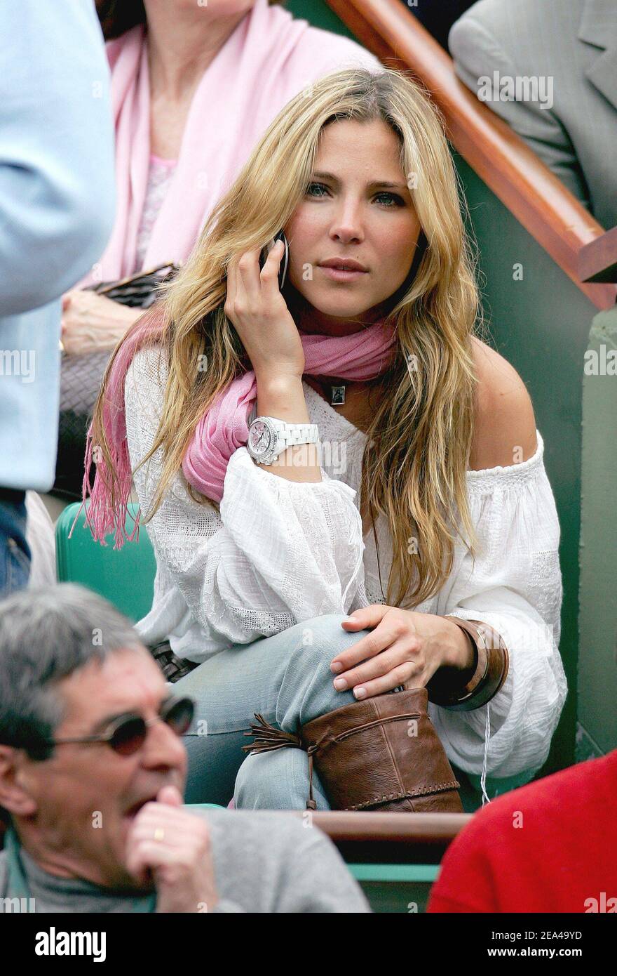 Spanish actress Elsa Pataky attends the men final of French Open at the ...