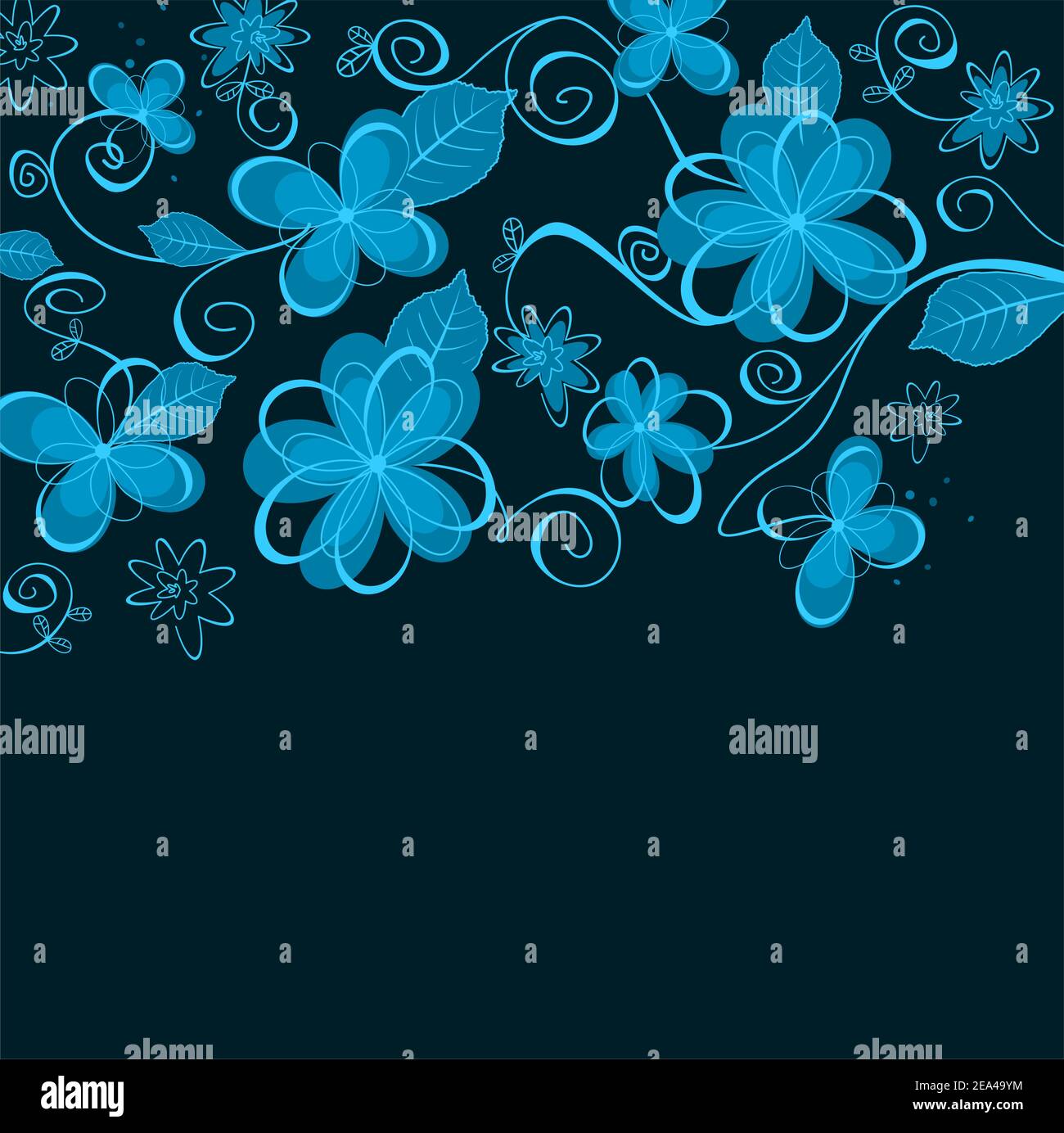 Abstract blue floral design for wallpaper or background design Stock ...