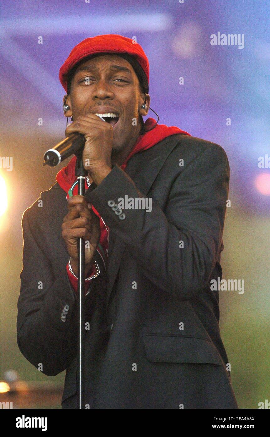 British singer Lemar performs on stage at the NRJ concert, held under ...