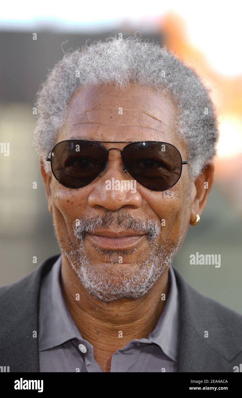 Morgan Freeman attends the premiere of 'Batman Begins' at the Chinese ...